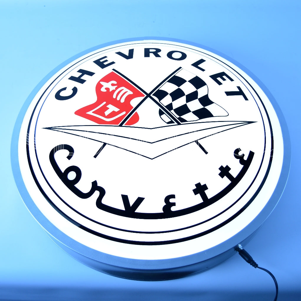 CORVETTE FLAGS 15 INCH BACKLIT LED LIGHTED SIGN – MidlifeClassicCars.com