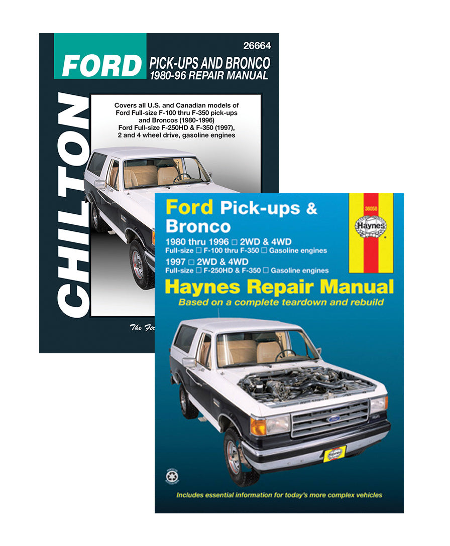 Ford Pick-ups F100, F150, F250, F350 & Bronco Manuals 2 Book Set ...